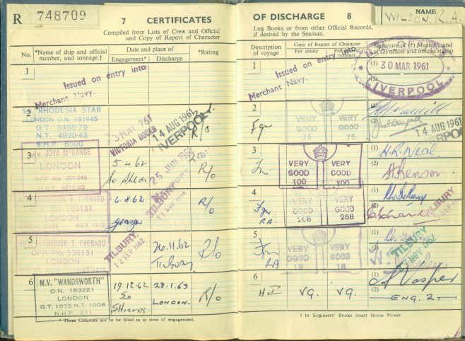 Bob Wilson - S.S. RHODESIA STAR